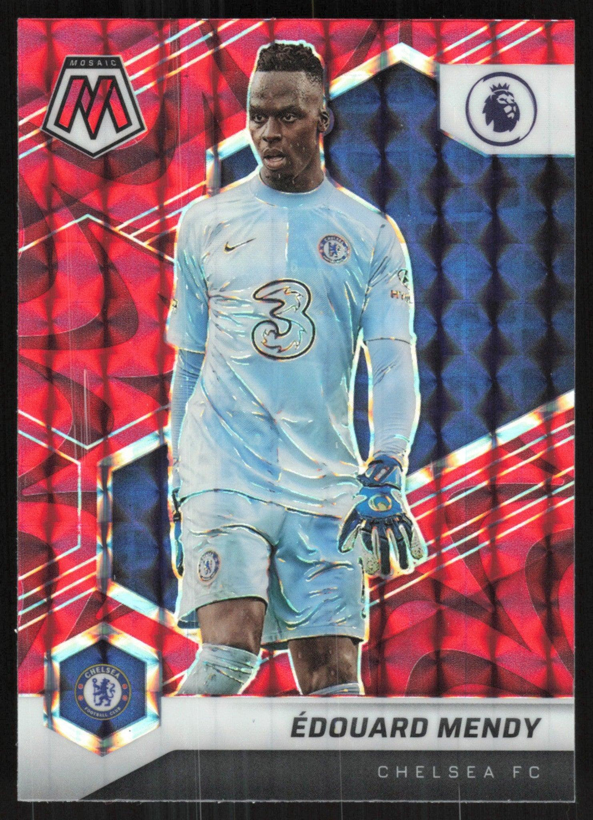 Edouard Mendy 2021 Panini Mosaic Premier League # 3 Red Prizm Chelsea ...